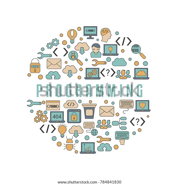 Coding Programming Concept Software Development Computer Stock Vector 6376
