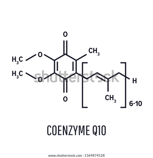 Coenzyme Q10 Molecule Chemical Structure Skeletal: เวกเตอร์สต็อก (ปลอด ...