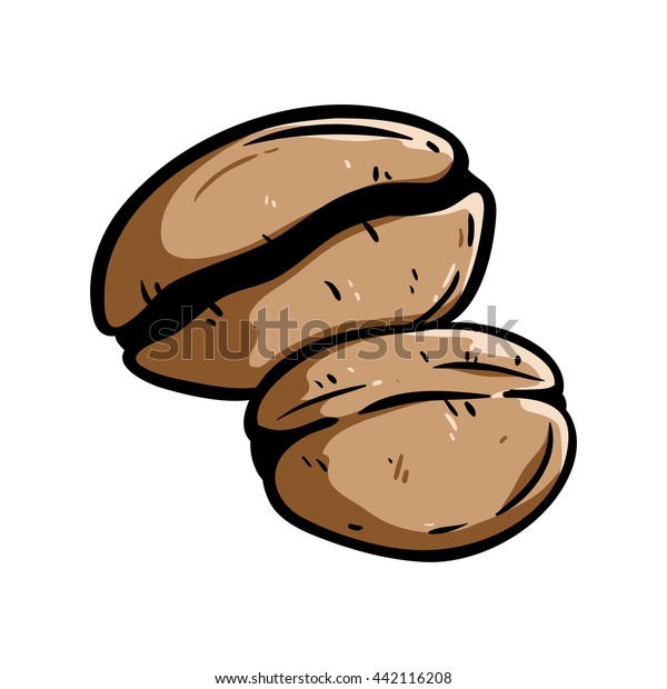 Coffee Bean Doodle Art Hand Drawing Stock Vector (Royalty Free) 442116208