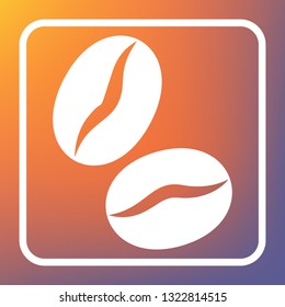 Coffee Beans Sign Vector White Icon Stock Vector (Royalty Free ...