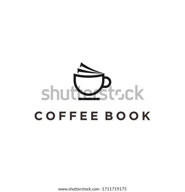 Coffee Book Logo Design Coffee Cup Stock Vector (Royalty Free ...