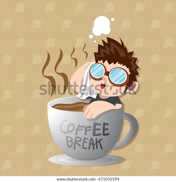 Coffee Break Cartoon Style Stock Vector (Royalty Free) 671032594 ...