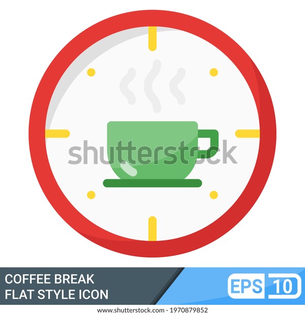Coffee Break Icon Flat Style Isolated Stock Vector (Royalty Free ...