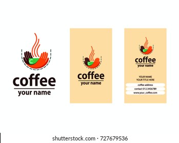 Coffee Cafe Friends Logo Icon Design Stock Vector (Royalty Free ...