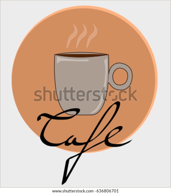Coffee Cafe Sign Logo Hand Written Stock Vector (Royalty Free ...