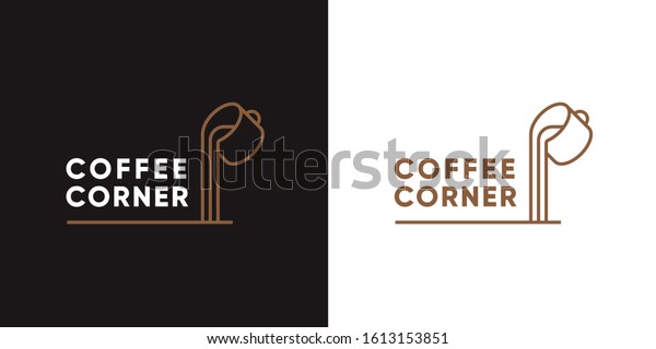 Coffee Corner Logo Design Coffee Shop: เวกเตอร์สต็อก (ปลอดค่าลิขสิทธิ์ ...