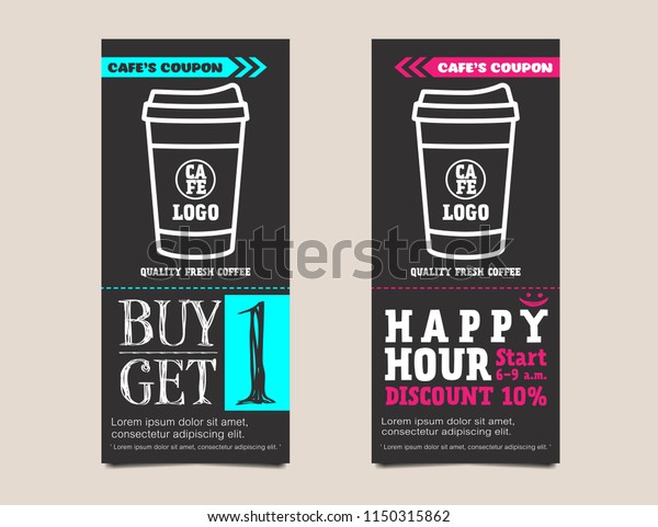 Coffee Coupon Card Voucher Template Chalkboard庫存向量圖 (免版稅) 1150315862