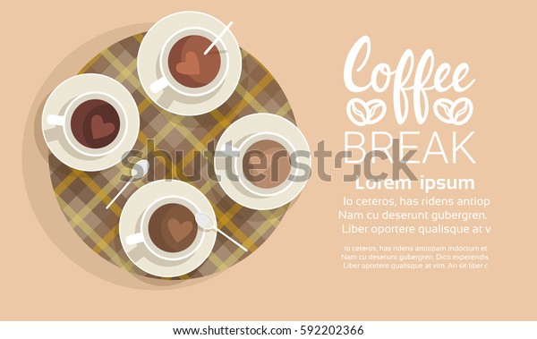 Coffee Cup Break Breakfast Drink Beverage Stock Vector (Royalty Free ...