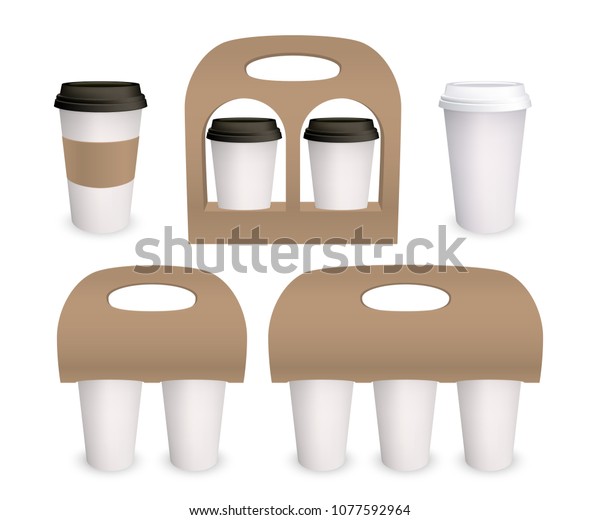 Coffee Cup Carton Paper Pack Holder Stock Vector (Royalty Free ...