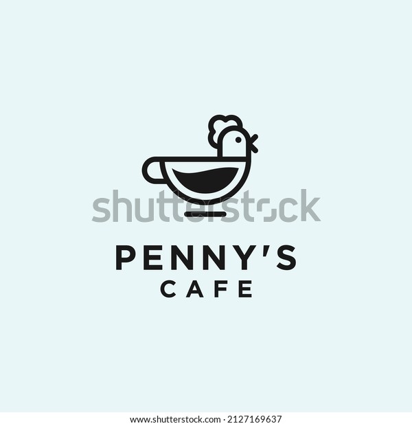 Coffee Cup Chicken Logo Design Vector Stock Vector (Royalty Free ...