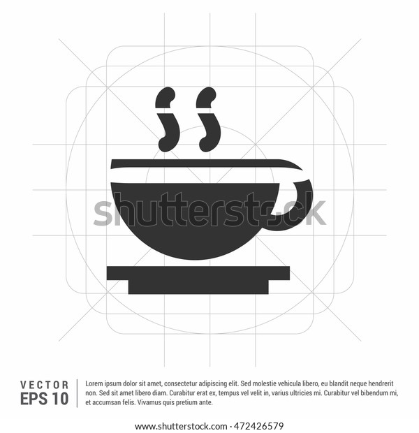 Coffee Cup Icon Flat Pictogram Icon Stock Vector (Royalty Free ...