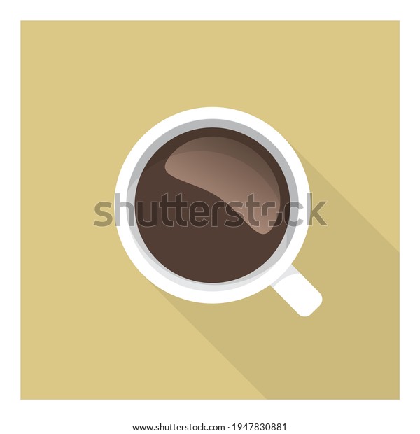 Coffee Cup Icon Top View Simple Stock Vector (Royalty Free) 1947830881 ...