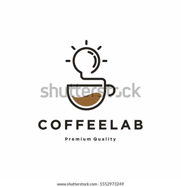 Coffee Cup Lightbulb Logo Design Hot Stock Vector (Royalty Free) 1552973249