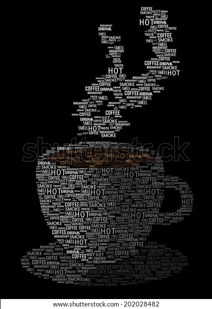 Coffee Cup Made Words Isolated On: vetor stock (livre de direitos ...