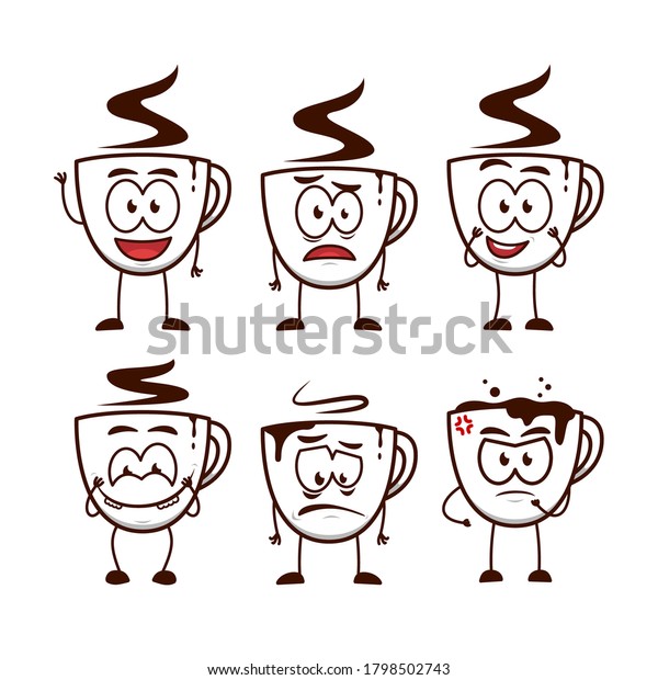 Coffee Cup Man Vector Cartoon Funny Stock Vector (Royalty Free ...