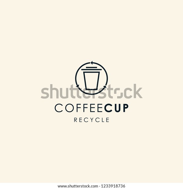 Coffee Cup Recycle Logo Design Inspiration Stock Vector (Royalty Free ...