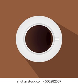 Coffee Cup Top View White Mug Stock Vector (Royalty Free) 505282537 ...