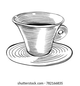 Coffee Cup Vector Line Art Illustration Stock Vector (Royalty Free ...