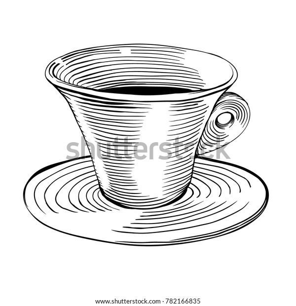 Coffee Cup Vector Line Art Illustration Stock Vector (Royalty Free ...