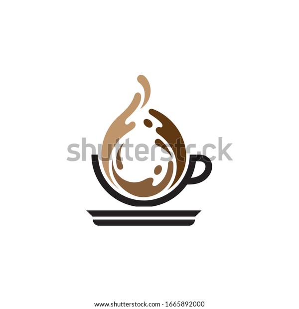Coffee Cup Water Splash Logo Design Stock Vector (Royalty Free ...