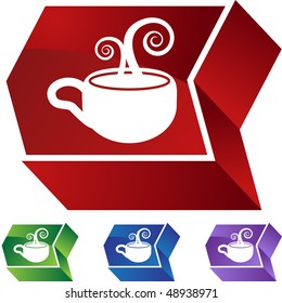 Coffee Cup Web Button Isolated On Stock Vector (Royalty Free) 48938971 ...