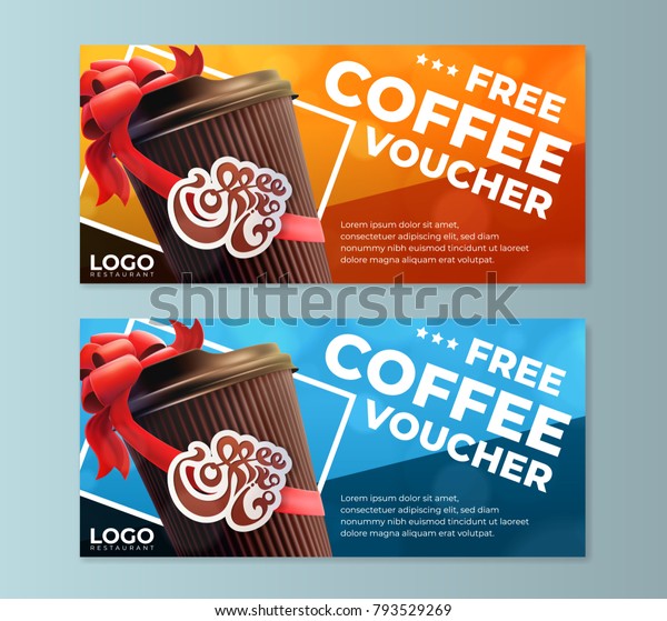 Coffee Go Free Coffee Voucher Template Stock Vector (Royalty Free ...