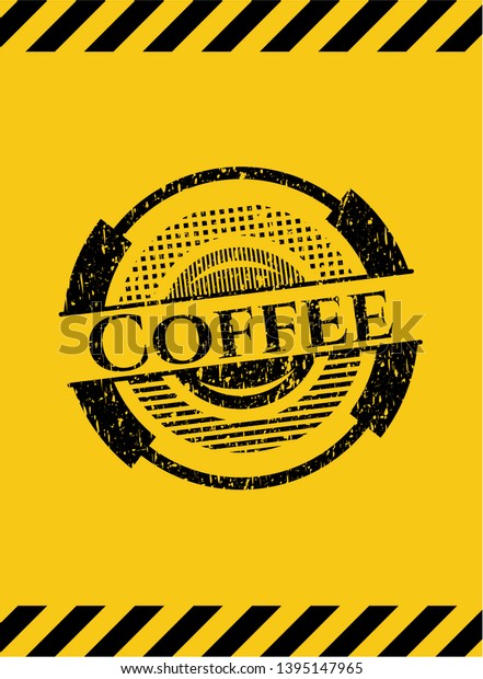 Coffee Grunge Warning Sign Emblem Vector Stock Vector (Royalty Free ...
