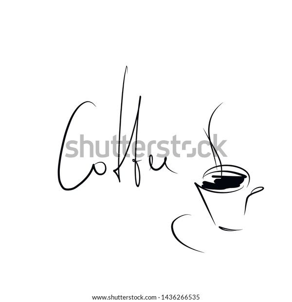 Coffee Handwriting Calligraphy Hand Drawn Coffee Stock Vector (Royalty ...