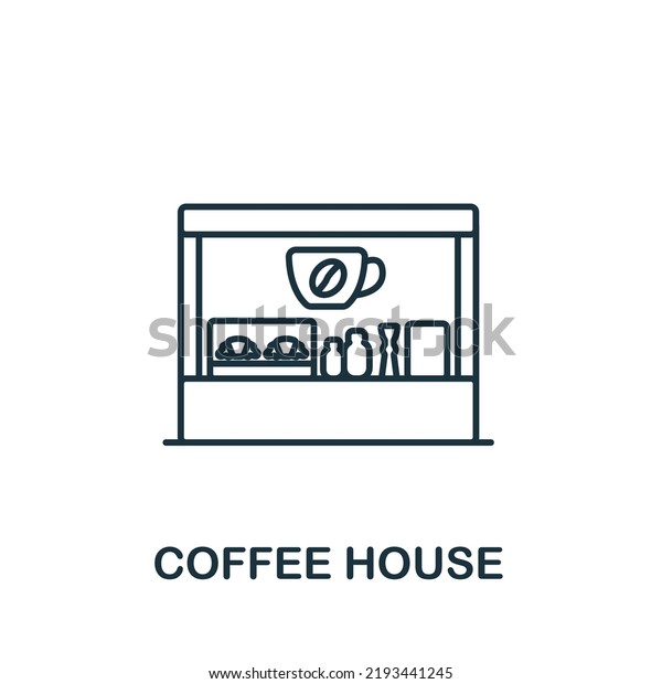 Coffee House Icon Line Simple Icon Stock Vector (Royalty Free ...