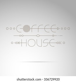 Coffee House Label Modern Linear Style Stock Vector (Royalty Free ...