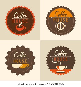 Coffee House Labels Vector Illustration Stock Vector (Royalty Free ...