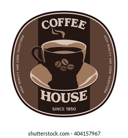 Coffee House Sticker Label Design Cup Stock Vector (Royalty Free ...