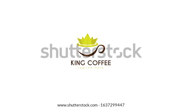 Coffee Logo Design Crown Yellow Crown Stock Vector (Royalty Free ...
