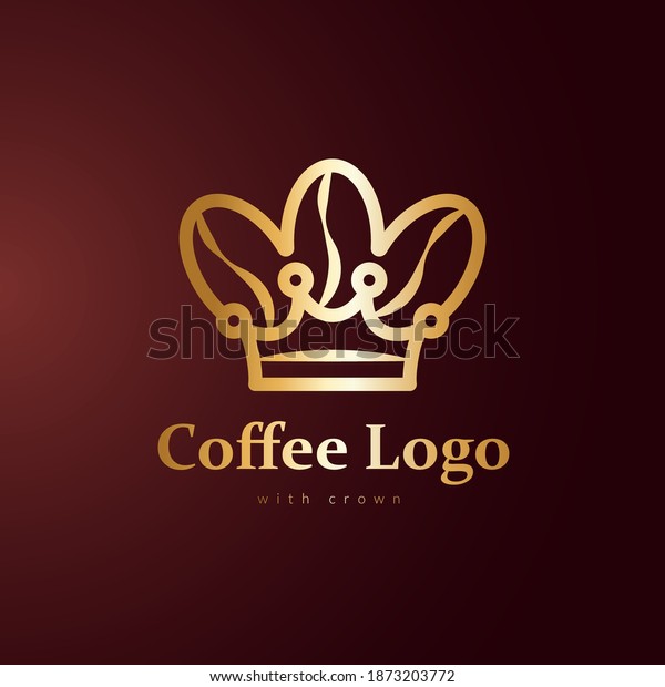 Coffee Logo Template Crown Suitable Cafe Stock Vector (Royalty Free ...