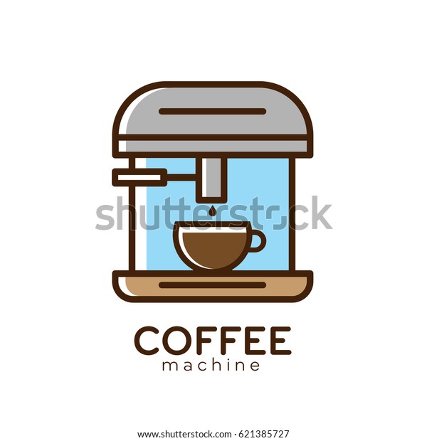 Coffee Machine Logo Design Stock Vector (Royalty Free) 621385727 ...