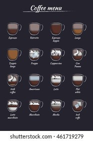 Vektor Stok Coffee Map Menu Infographics Paper Cut (Tanpa Royalti ...