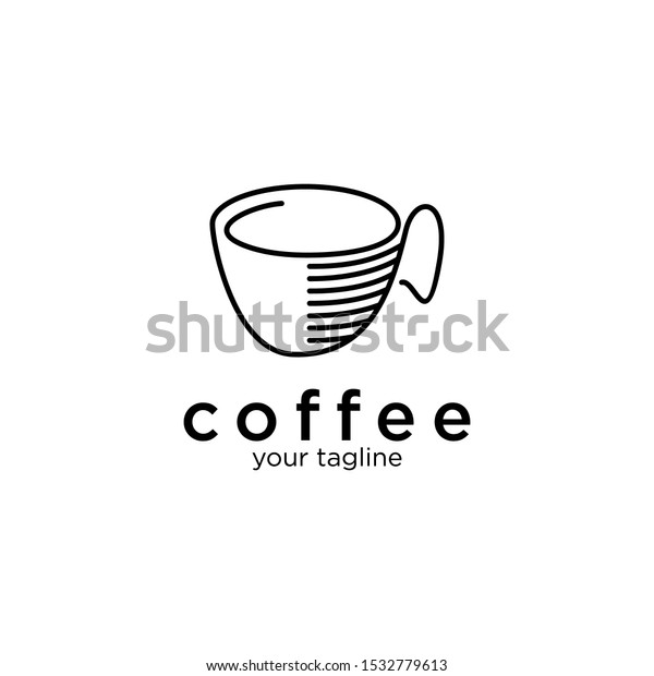 Coffee Mug Line Art Logo Monoline Stock Vector (Royalty Free ...