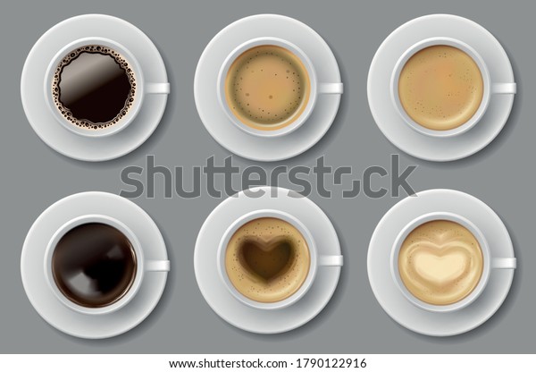 Coffee Mug Top View Collection Isolated Stock Vector (Royalty Free ...