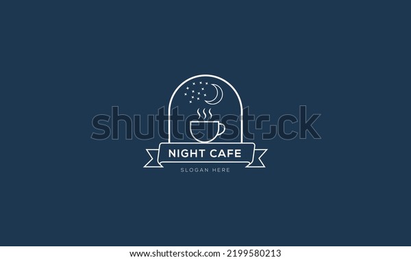 Coffee Night Logo Design Vector Template Stock Vector (Royalty Free ...