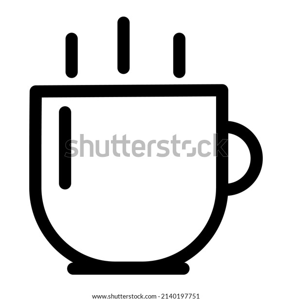 Coffee One Line Art Icon Design Stock Vector (Royalty Free) 2140197751 ...