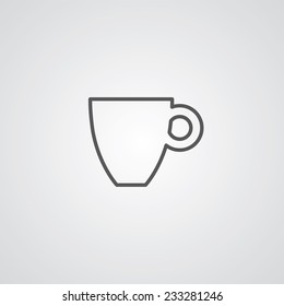 Coffee Outline Thin Symbol Dark On Stock Vector (Royalty Free ...