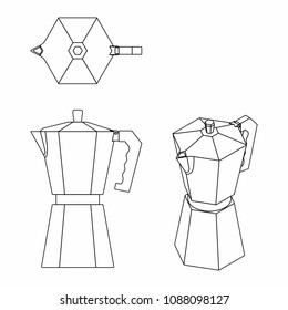 Coffee Pot Outline Only Stock Vector (Royalty Free) 1088098127 ...
