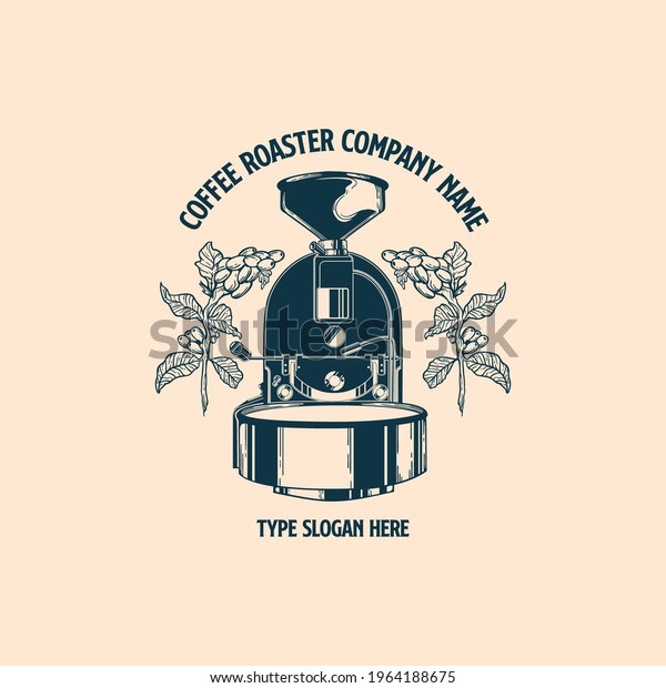 Coffee Roaster Logo Icon Engraving Vintage 스톡 벡터(로열티 프리) 1964188675 ...