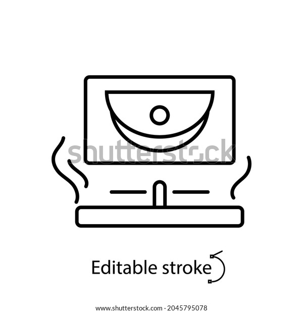 Coffee Roaster Outline Icon Professional Technology Stock Vector ...