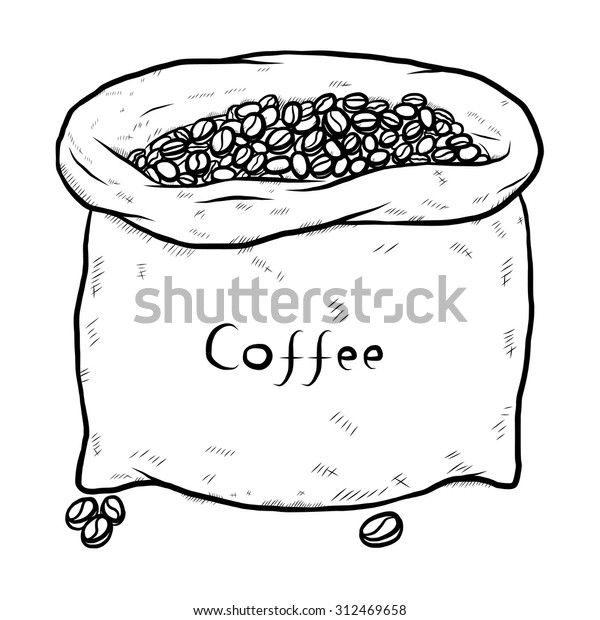 Coffee Sac Cartoon Vector Illustration Black Stock Vector (Royalty Free ...
