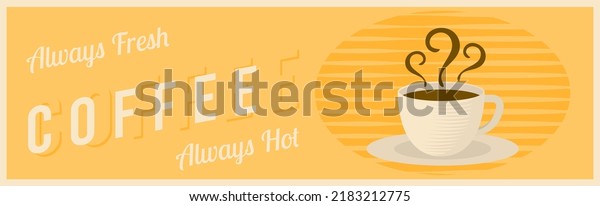 Coffee Shop Horizontal Banner Vector Illustration Stock Vector (Royalty ...