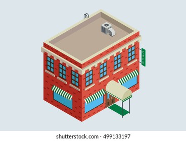 Coffee Shop Isometric Design Stock Vector (Royalty Free) 499133197