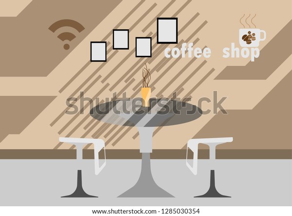 Coffee Shop Light Brown Background Patterned Stock Vector (Royalty Free ...