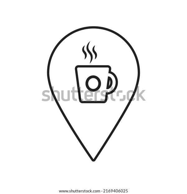 Coffee Shop Location Icon Design Vector Stock Vector (Royalty Free ...