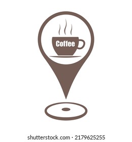 Coffee Shop Map Location Marker Icon Stock Vector (Royalty Free ...